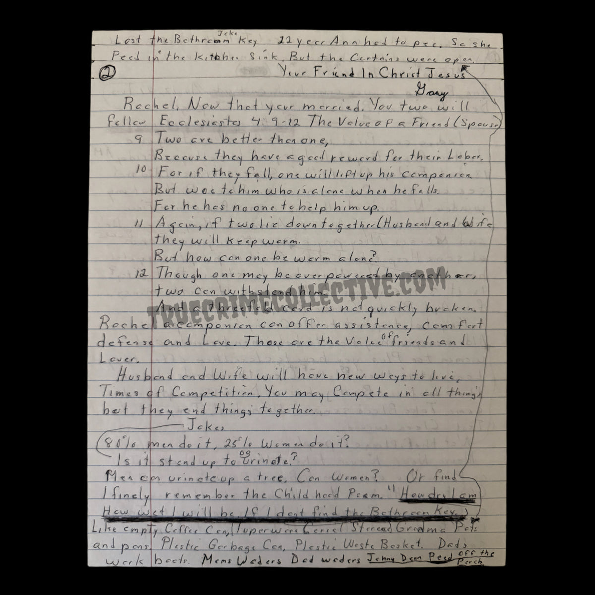 Gary Ridgway Signed Letter & Envelope - Rare Collectible