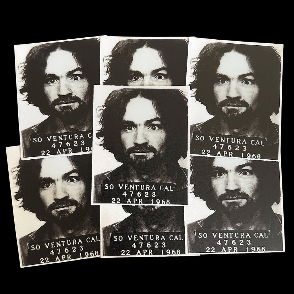 Charles Manson Mugshot Stickers - Die Cut Design