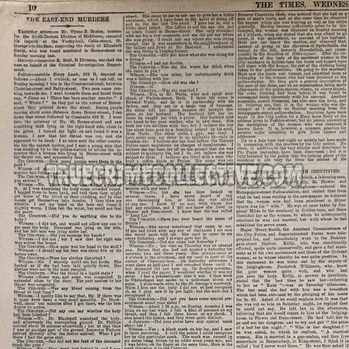 Jack the Ripper Original Newspaper from 1888 - Rare Find